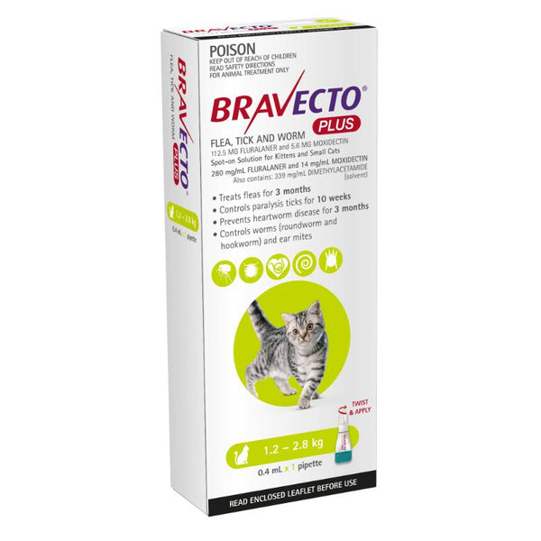 All In One Bravecto Plus Spot On for Small Cats FREE GIFT WITH PURCHAS - RSPCA VIC